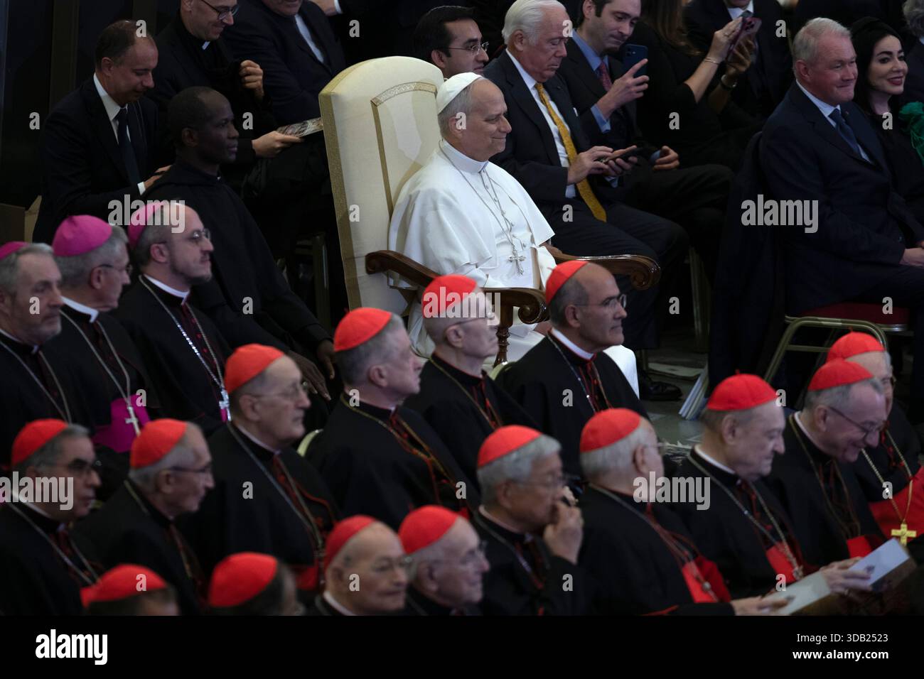 Vatican, Vatican. 12th Dec, 2025. Pope Leo XIV attends a Christmas ...