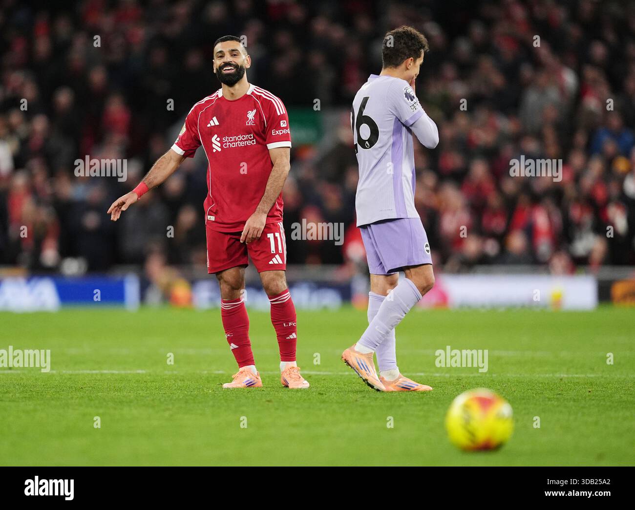Liverpool's Mohamed Salah during the Premier League match at Anfield ...