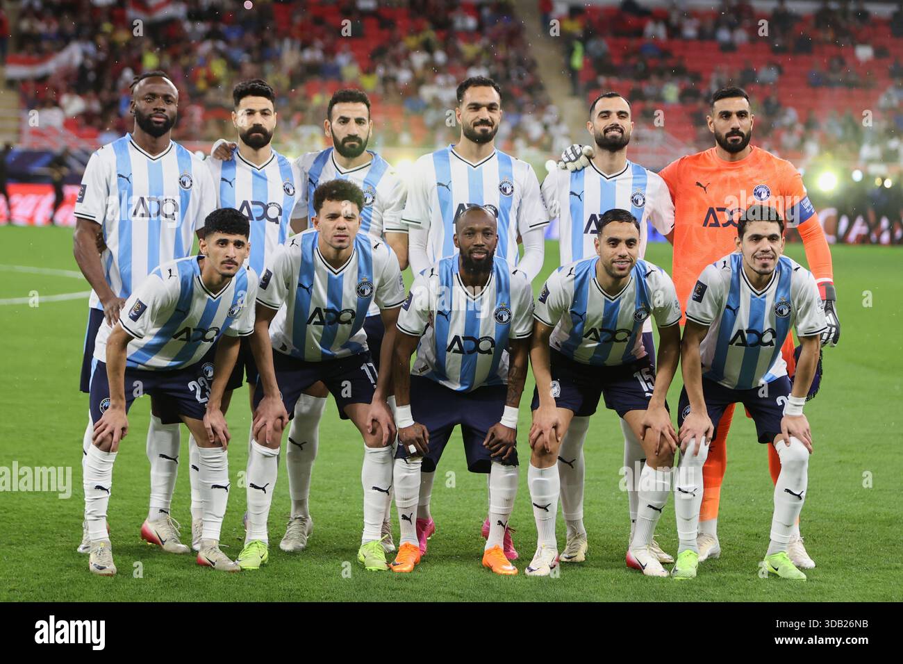 Pyramids team players pose prior to the start of the FIFA ...