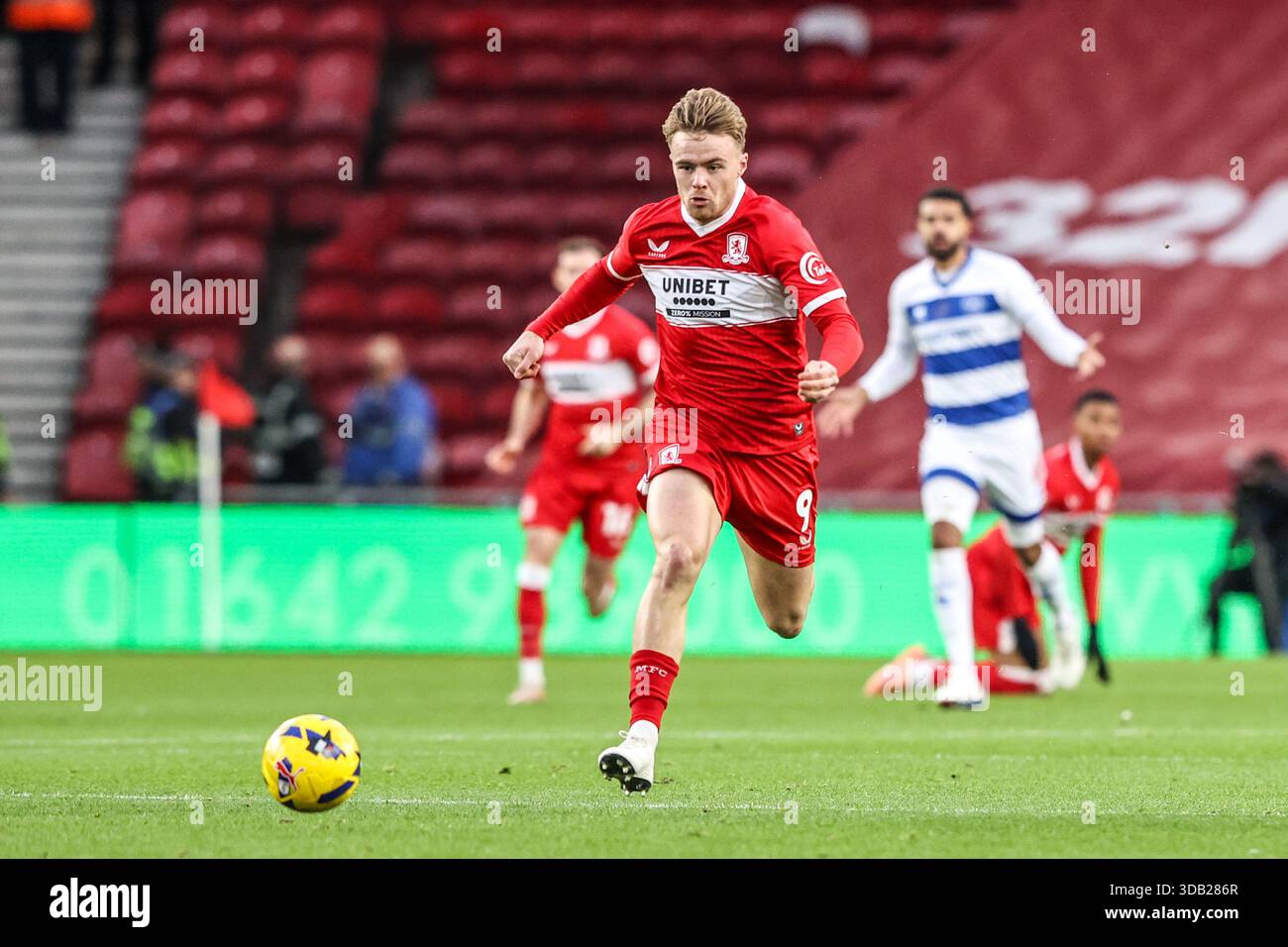 Tommy Conway of Middlesbrough breaks with the ball during the Sky Bet ...