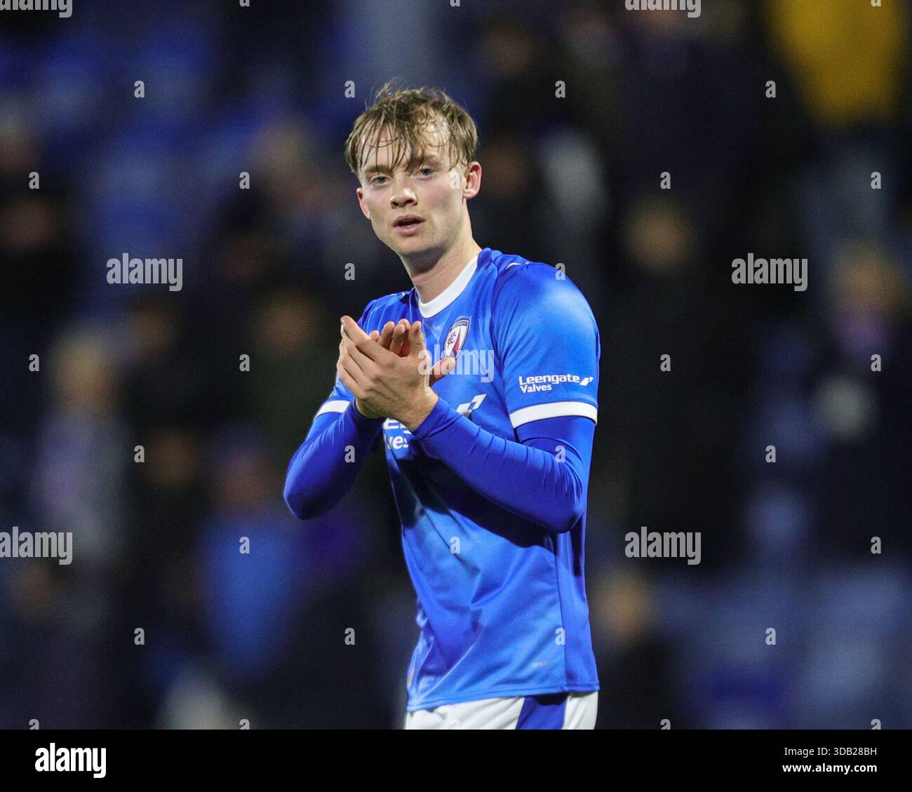 Luke Butterfield of Chesterfield applauds the fans after the final ...