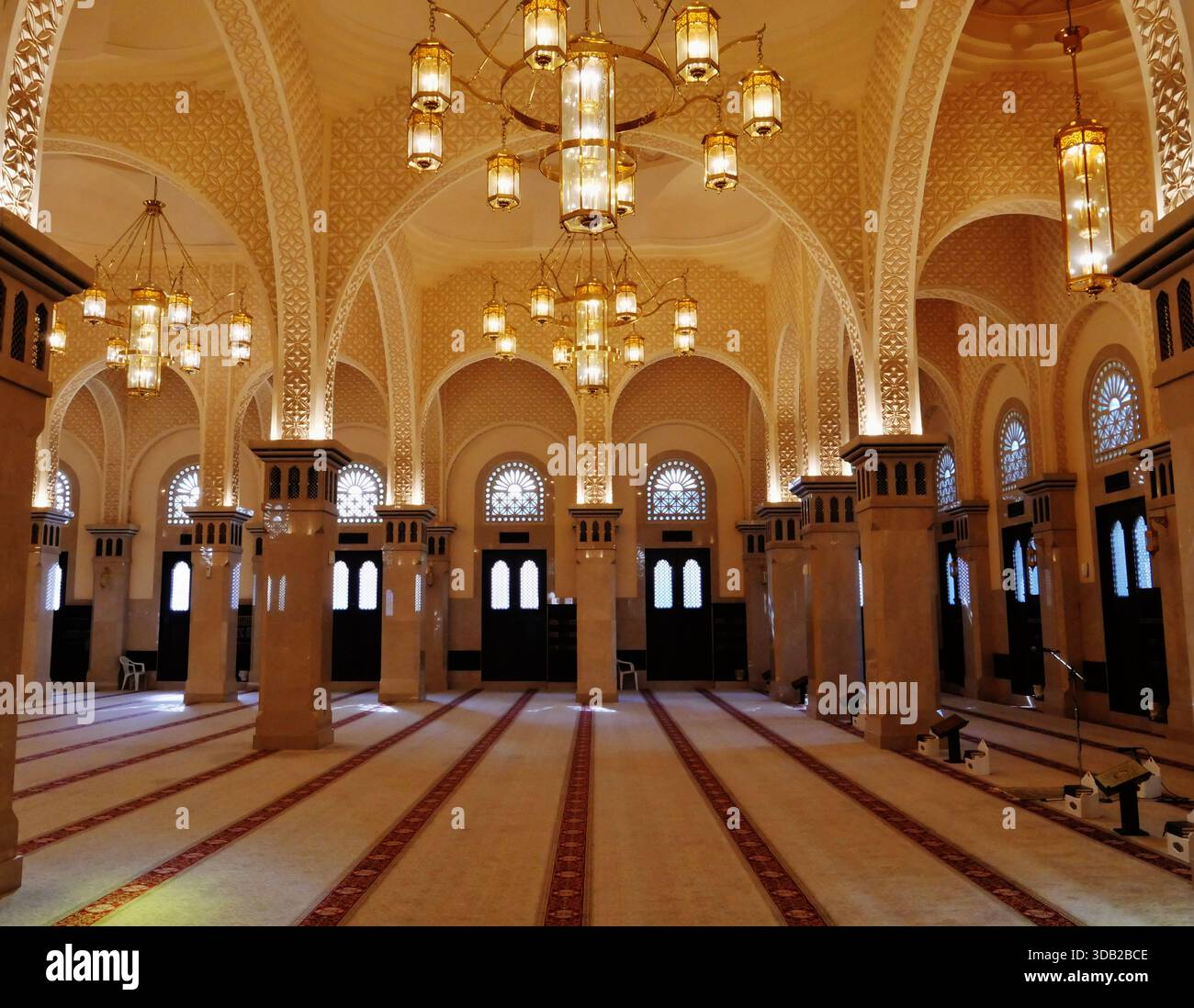 Prayer Hall of the Dubai Central Mosque, Dubai, Dubai Emirate, United ...