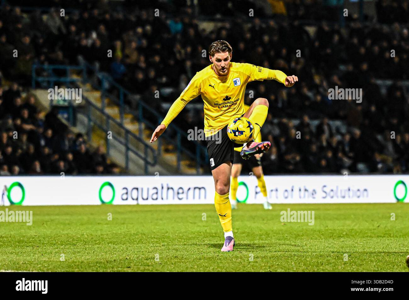 Connor Mahoney of Barrow AFC controls the ball during the Sky Bet ...