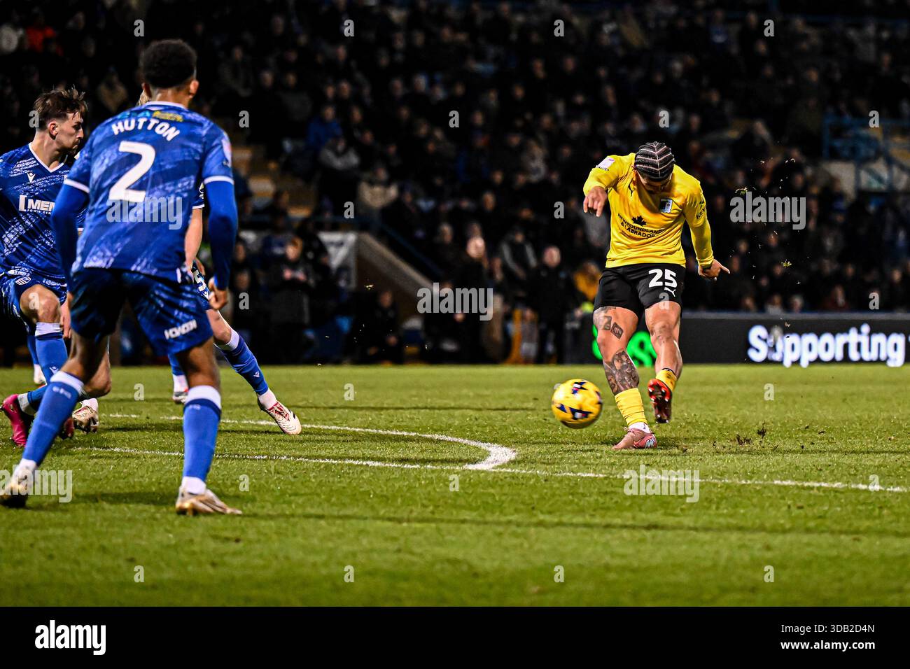 Josh Gordon of Barrow AFC shoots during the Sky Bet League 2 match ...