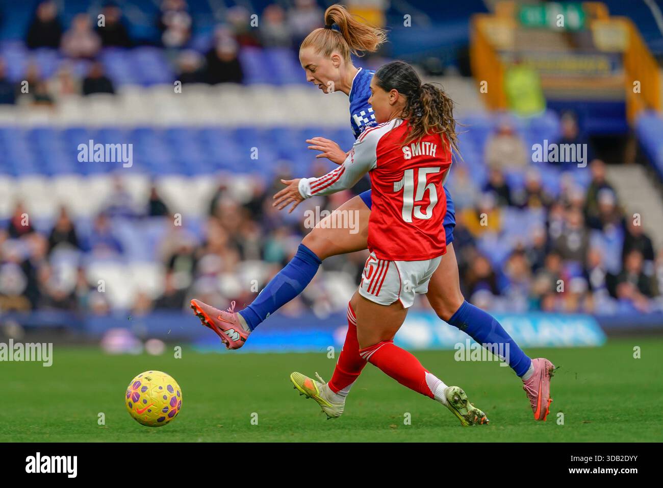 LIVERPOOL, ENGLAND - December 13: Olivia Smith of Arsenal FC makes a ...
