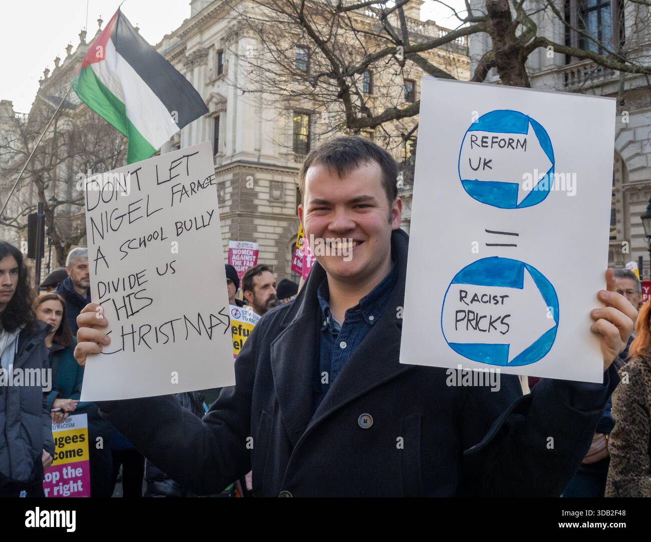 London, UK. 13th Dec 2025. Don't let Nigel Farage Divide us. Anti ...
