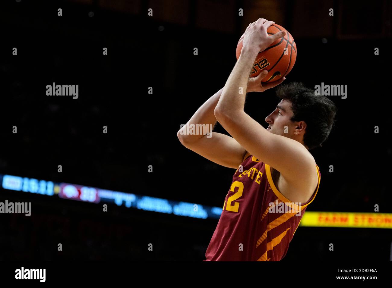 Iowa State forward Milan Momcilovic shoots during the second half of an ...
