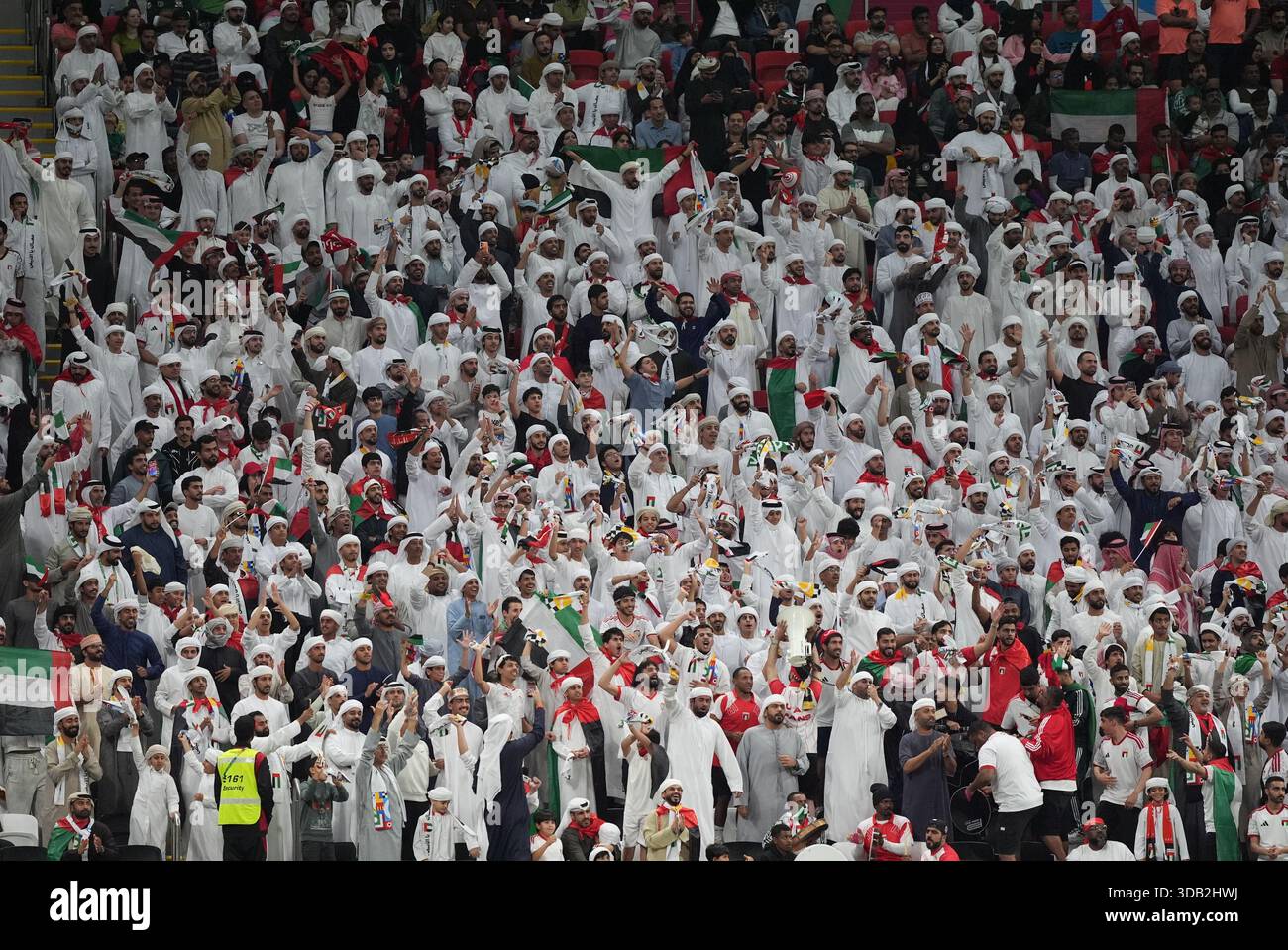Doha, Qatar. 11th Dec, 2025. Football fans gathered to support their ...