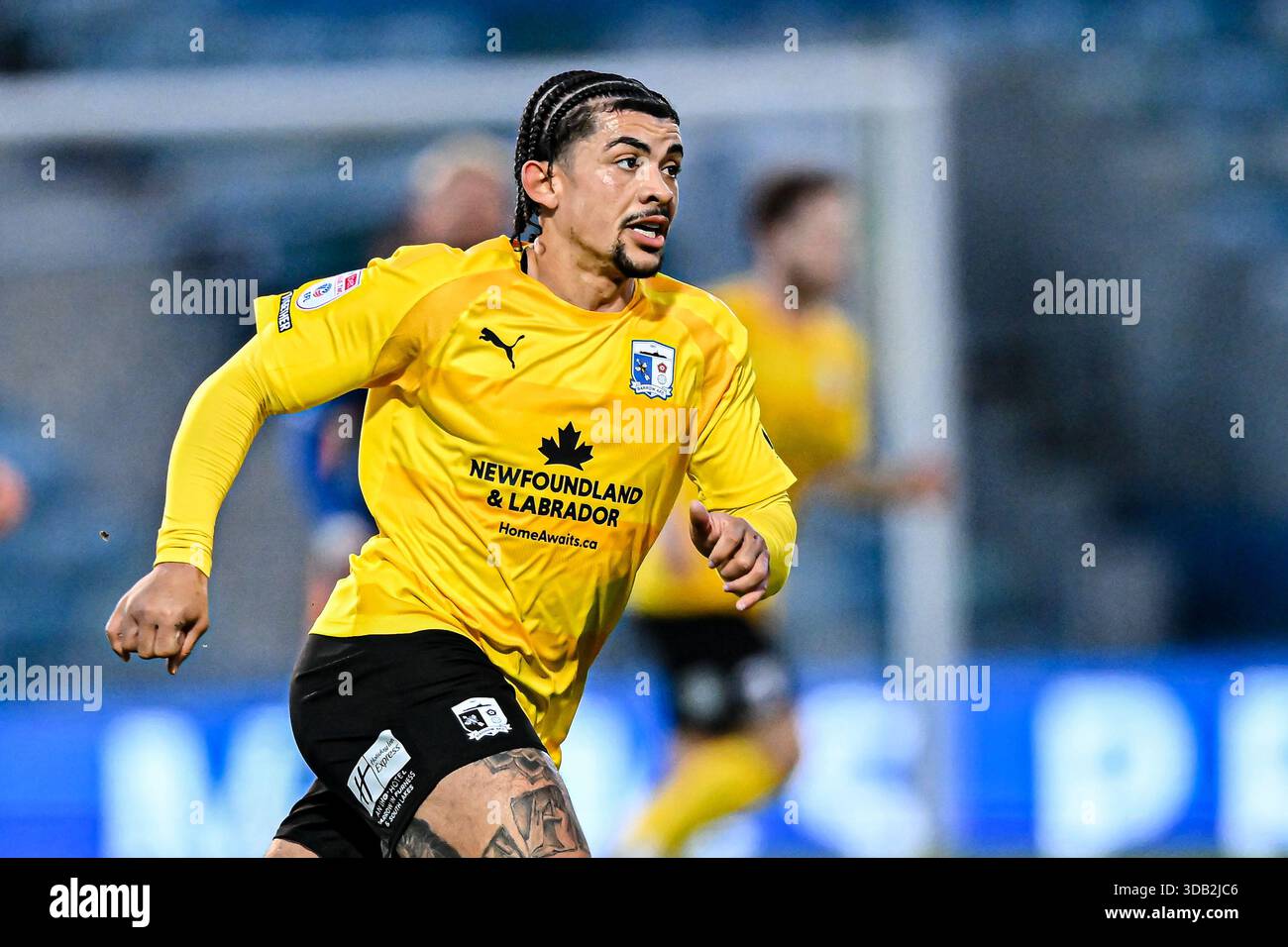 Josh Gordon of Barrow AFC in action during the Sky Bet League 2 match ...