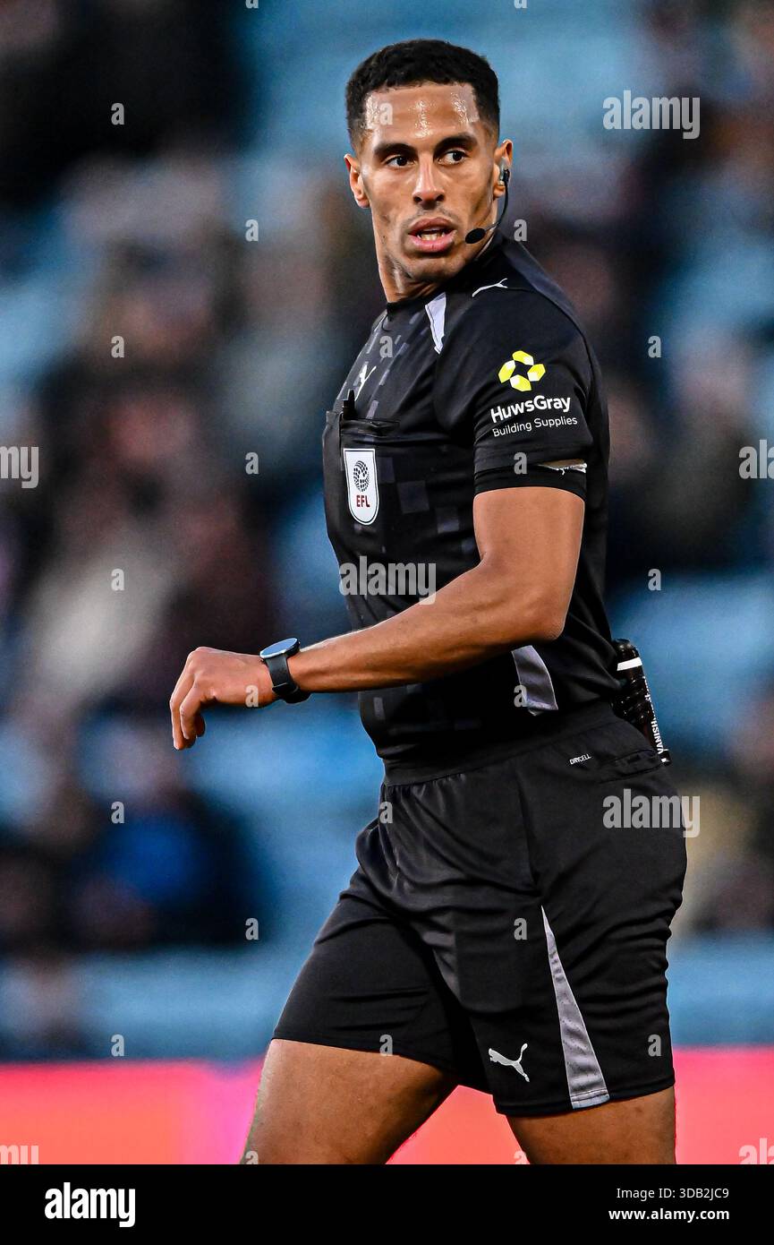 Referee Farai Hallam (Match referee) looks on during the Sky Bet League ...