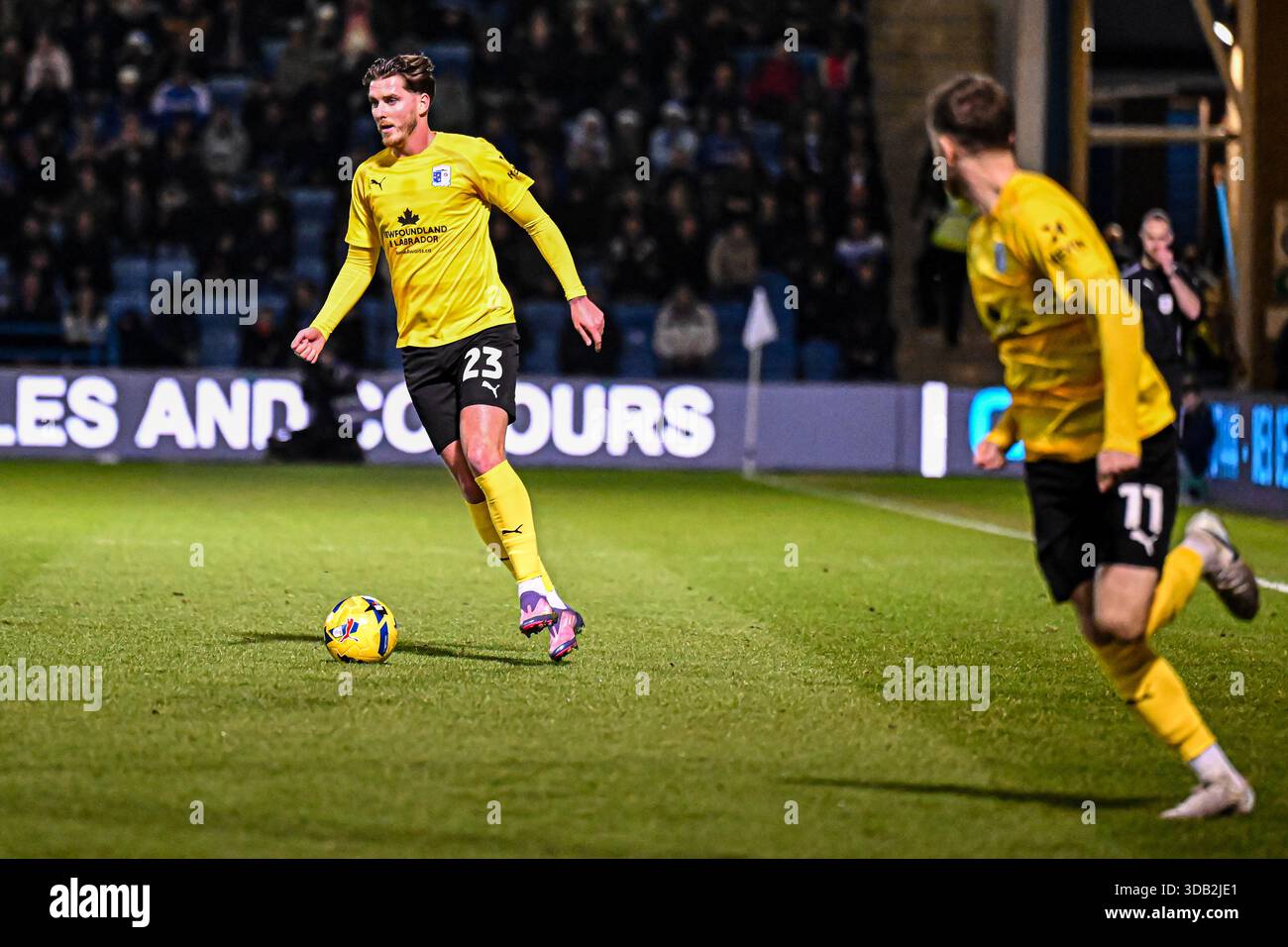 Connor Mahoney of Barrow AFC controls the ball during the Sky Bet ...