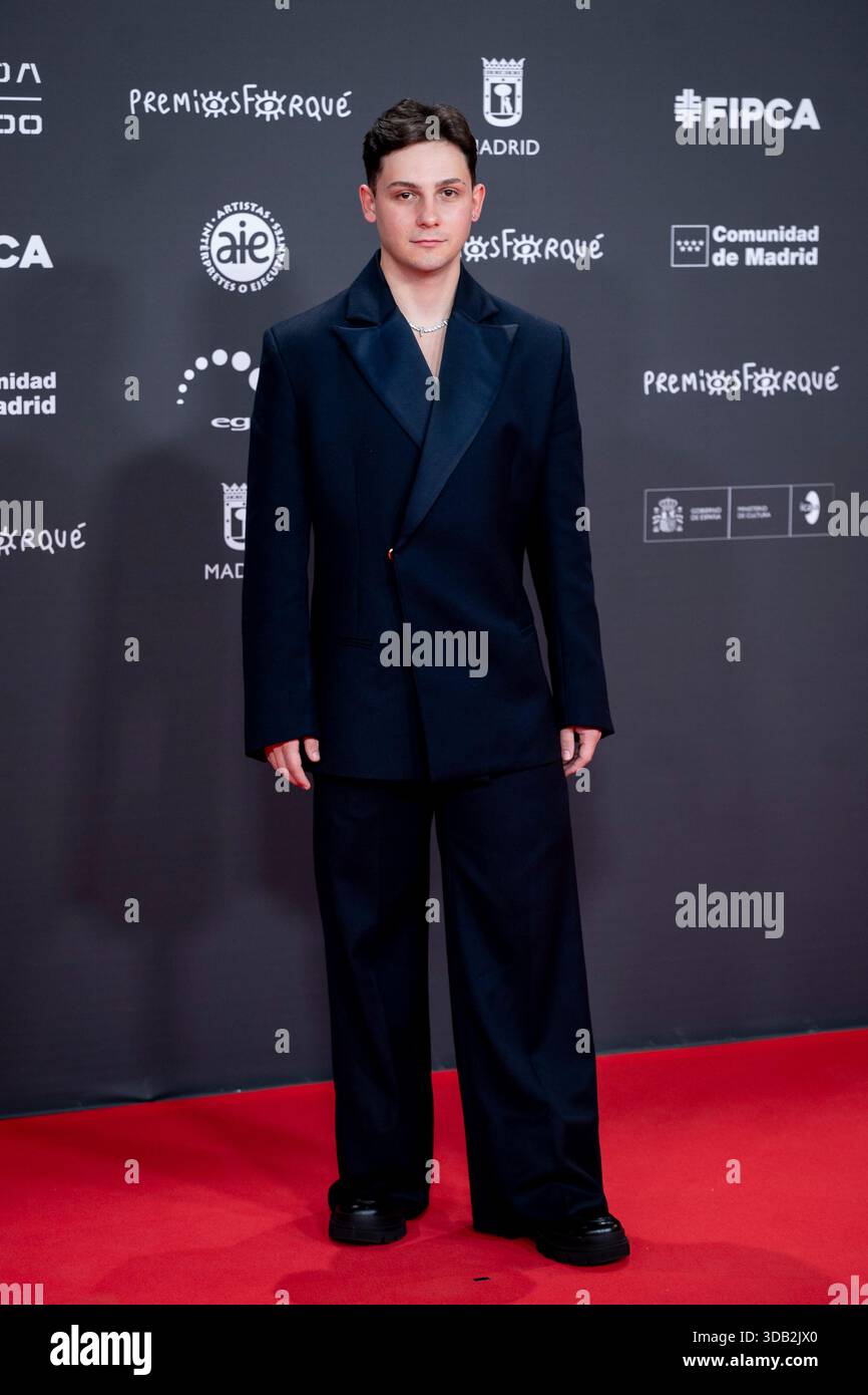 Actor Cristian Checa poses on the red carpet at the 31st edition of the ...