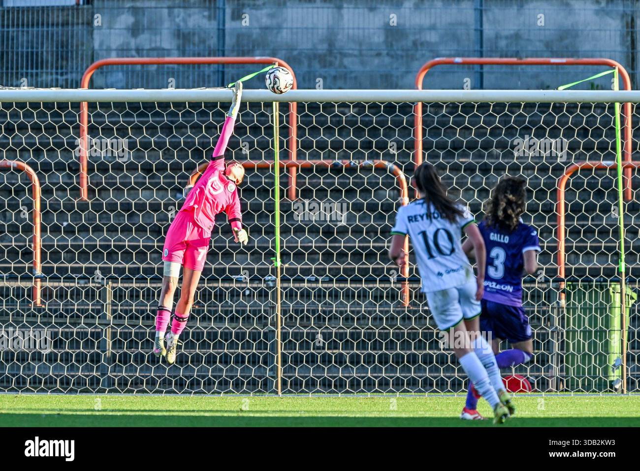 Zenia Mertens (6) of OHL Women scores 1-3 and Leuven celebrate during a female soccer game ...