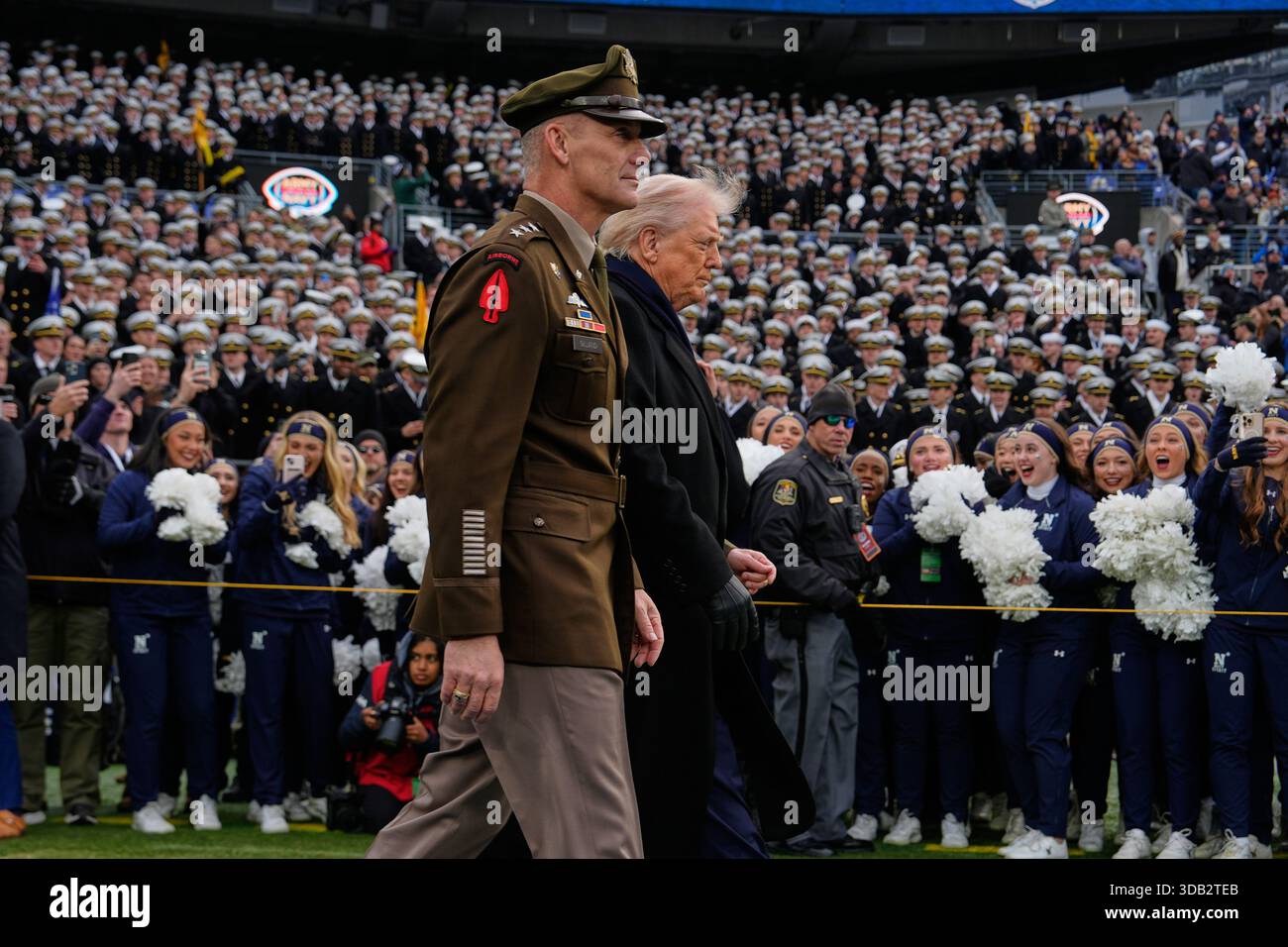 President Donald Trump walks onto the field before the start of the ...