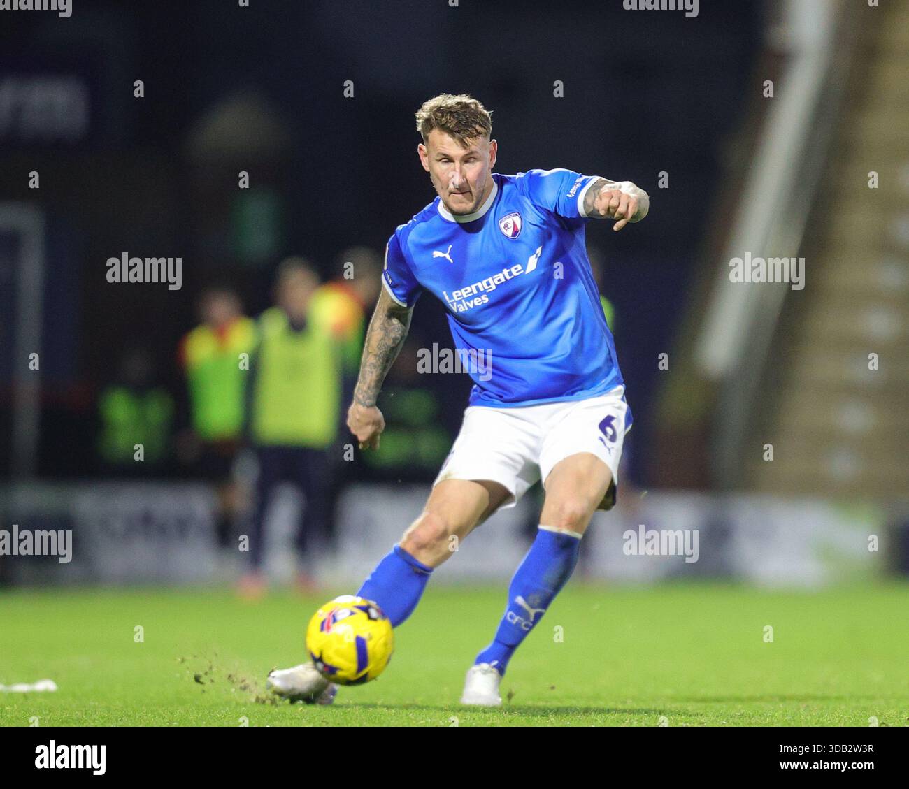 Kyle McFadzean of Chesterfield passes the ball during the Sky Bet ...