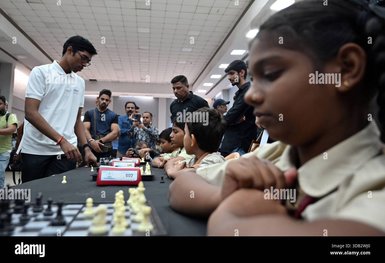 MUMBAI, INDIA - DECEMBER 12: Indian chess grandmaster Rameshbabu ...