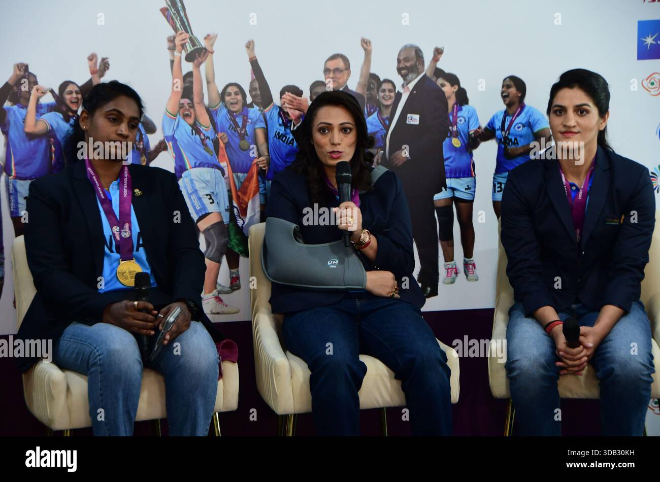 MUMBAI, INDIA - DECEMBER 12: Head Coach V. Tejeswini Bai; Captain Ritu ...