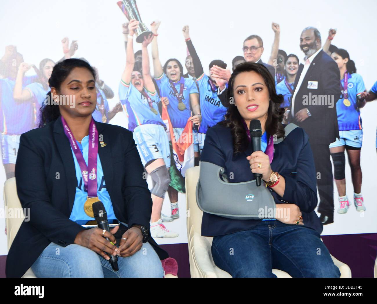 MUMBAI, INDIA - DECEMBER 12: Head Coach V. Tejeswini Bai; Captain Ritu ...
