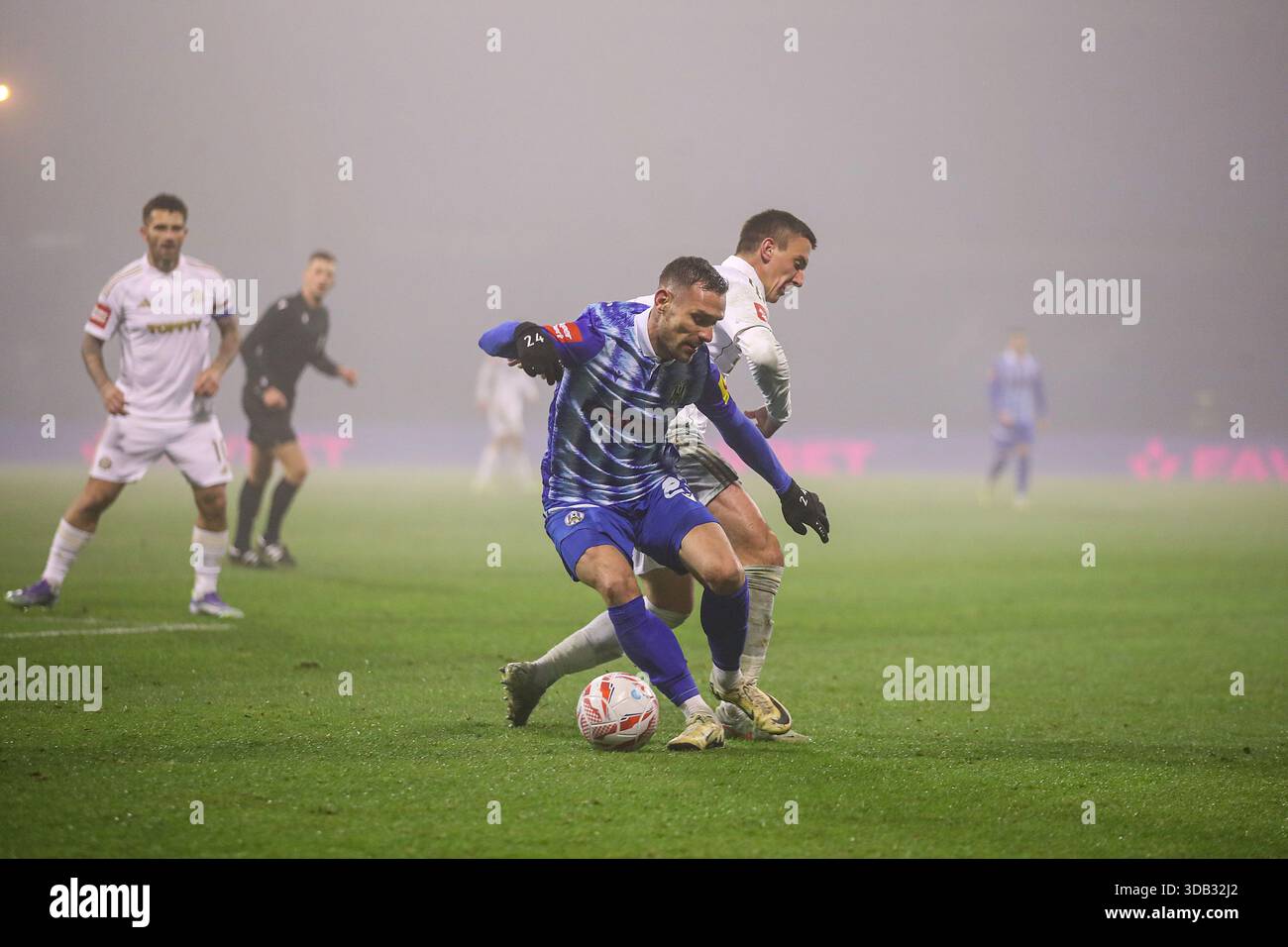 Marko Vesovic of Lokomotiva and Michele Sego of Hajduk during the SuperSport HNL 2025./2026 ...