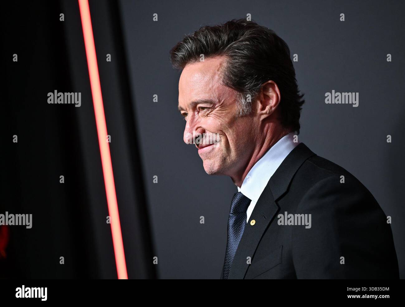 Hugh Jackman attends the premiere of "Song Sung Blue" at AMC Lincoln ...