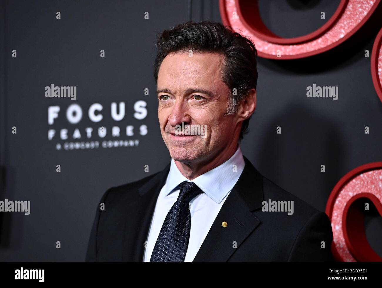 Hugh Jackman attends the premiere of "Song Sung Blue" at AMC Lincoln ...