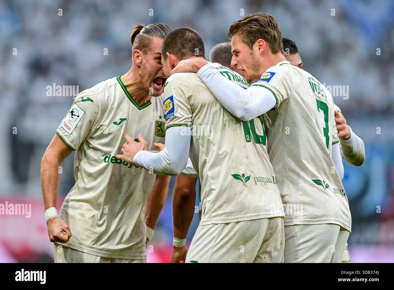 Player of TSV Munich 1860 with goal celebration, jubilation, goal ...