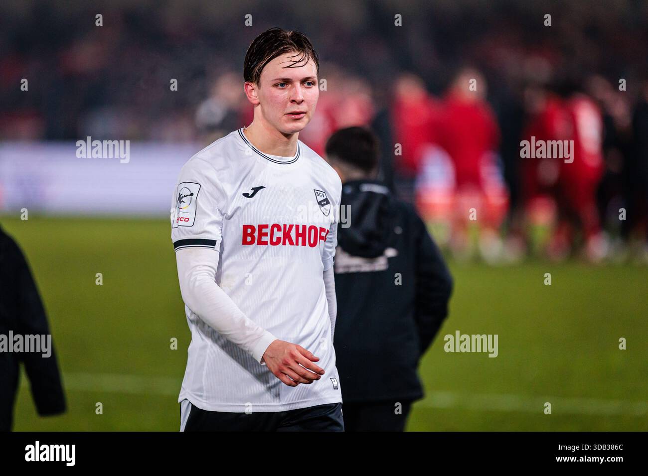 Fabian Wessig (SC Verl, #18) is disappointed / sad after 0:0 draw GER ...