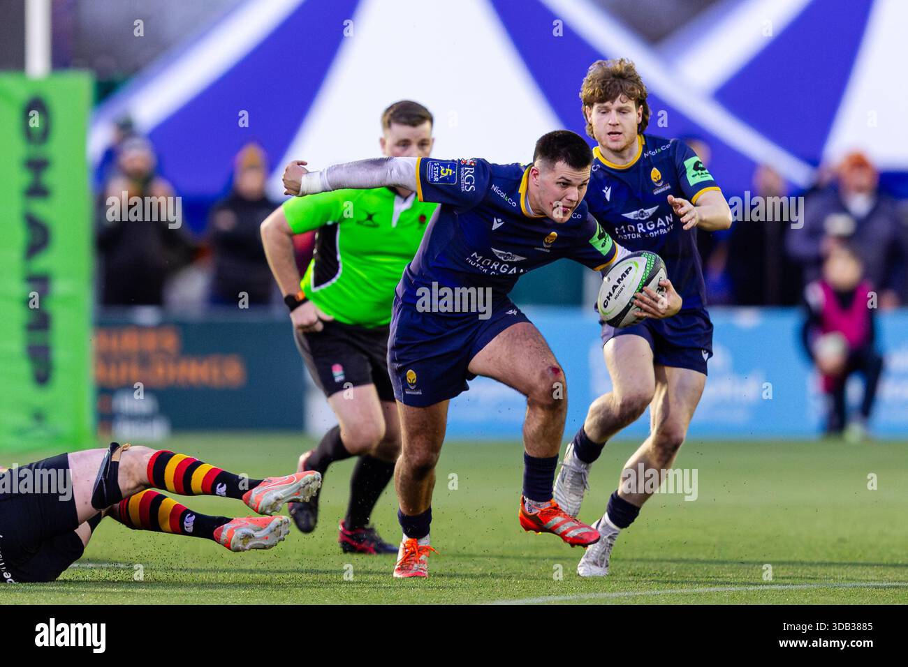 Worcester, England, UK, 13 December 2025. James Short of Worcester ...