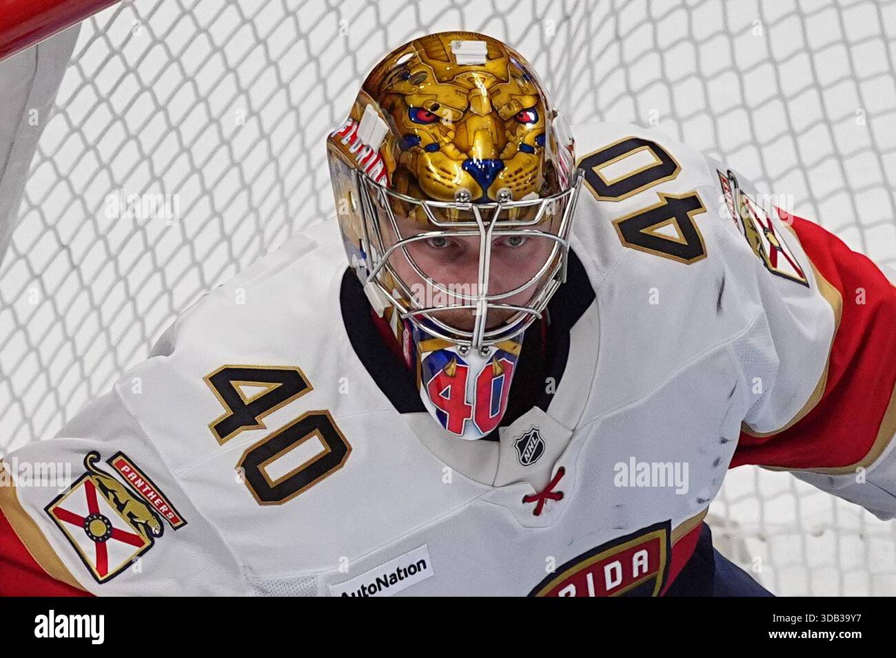 Florida Panthers goaltender Daniil Tarasov (40) in the third period of an NHL hockey game ...