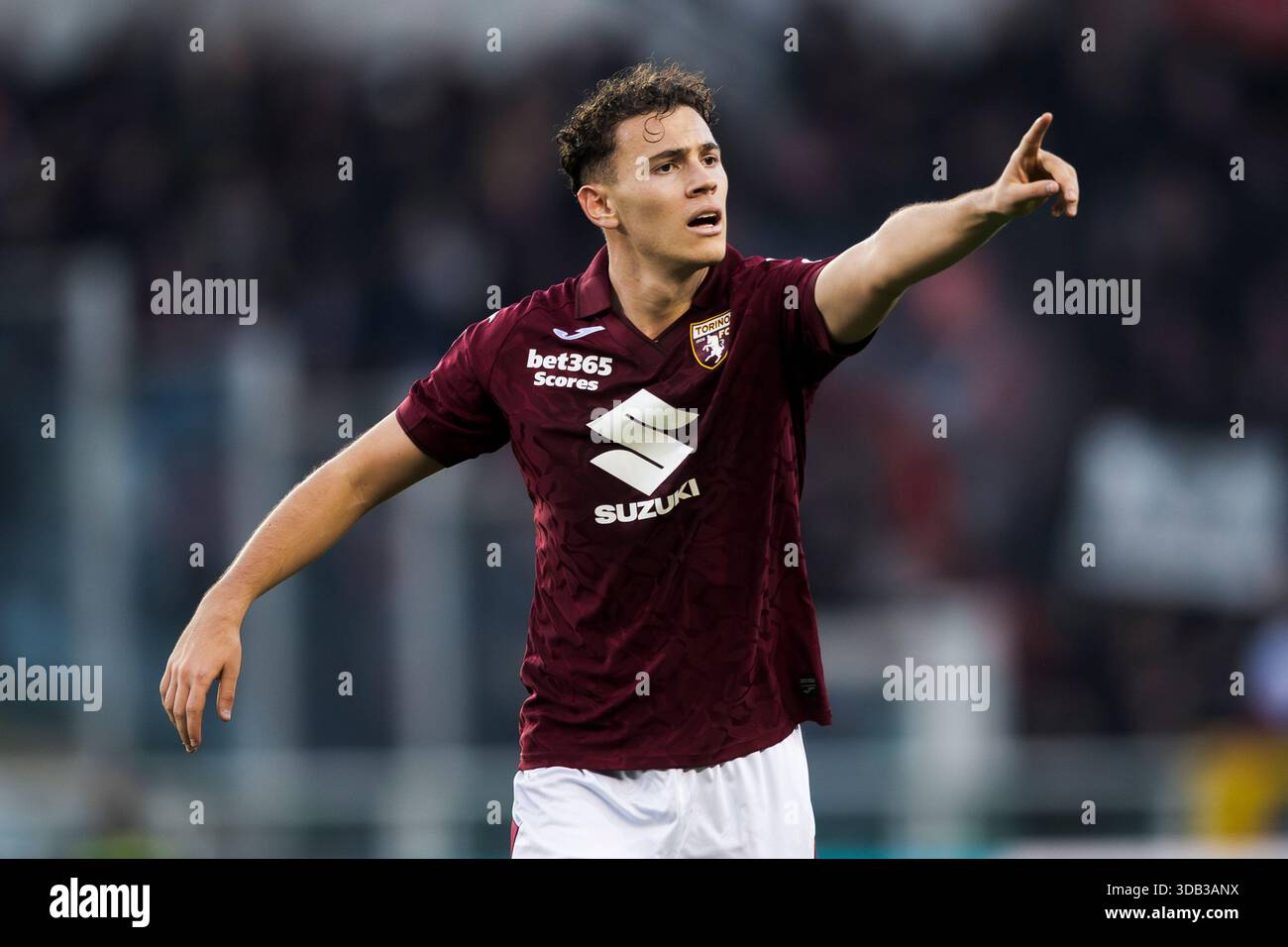 Kristjan Asllani of Torino FC gestures during the Serie A football ...