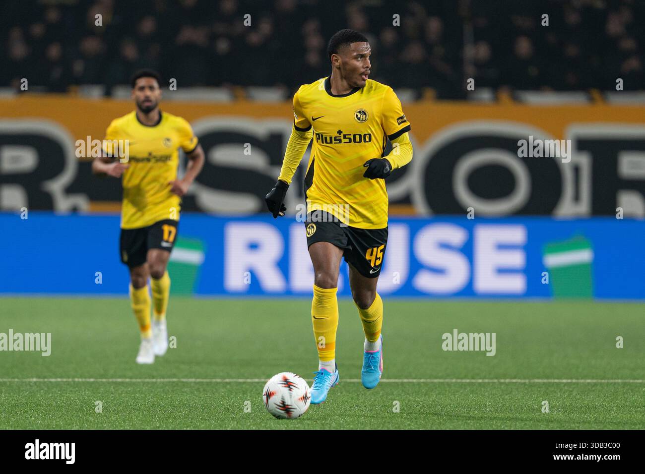 Rayan Raveloson (45 YB) driving the ball during the UEFA Europa League ...