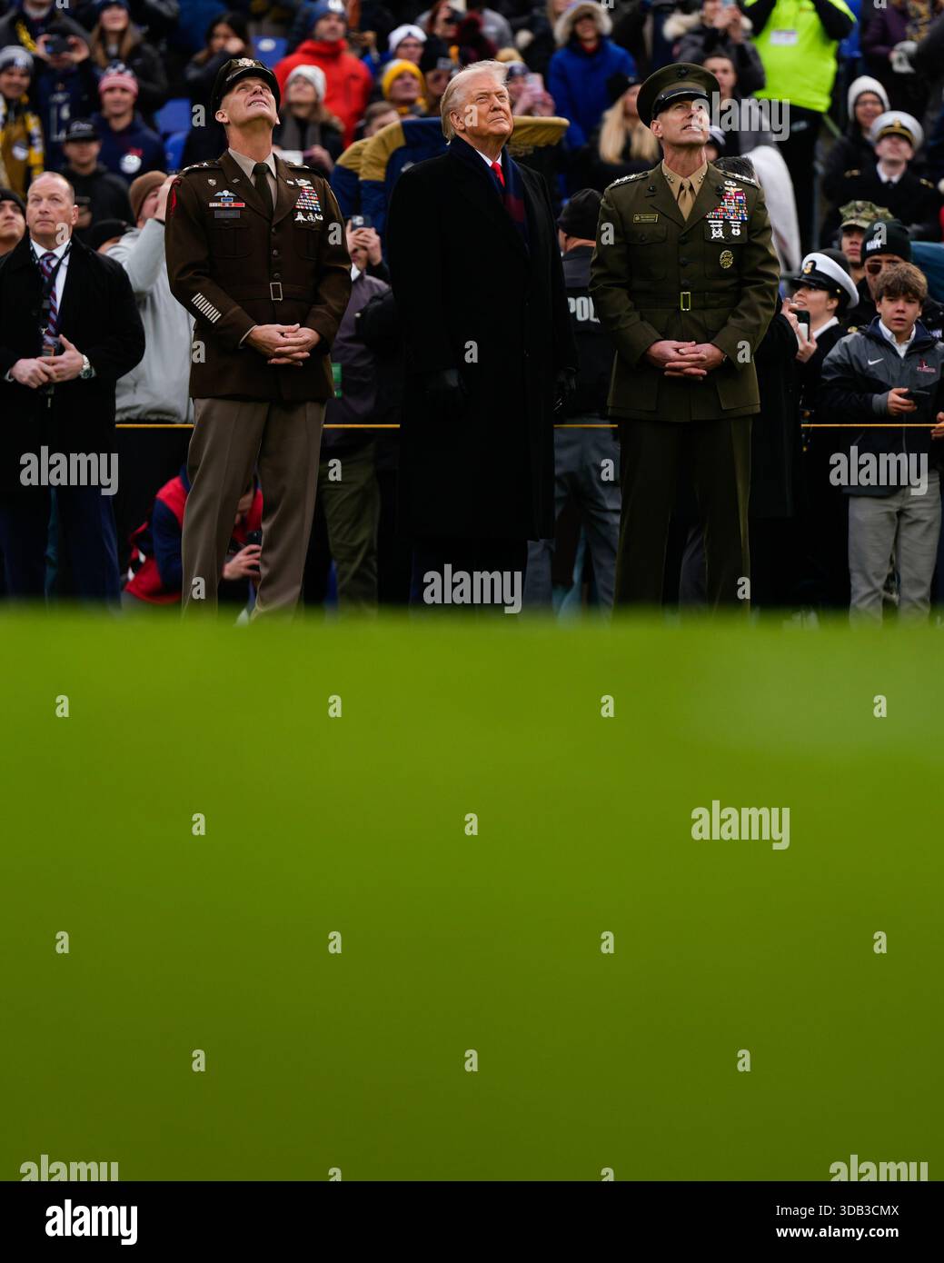 President Donald Trump stands with Lt. Gen. Steven Gilland ...