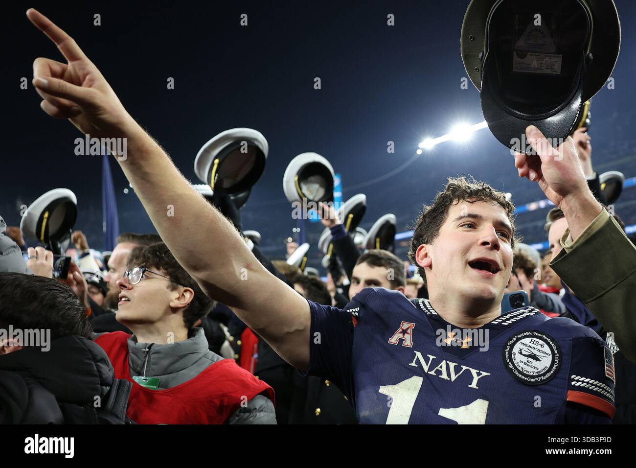 Navy quarterback Blake Horvath celebrates after an NCAA college ...