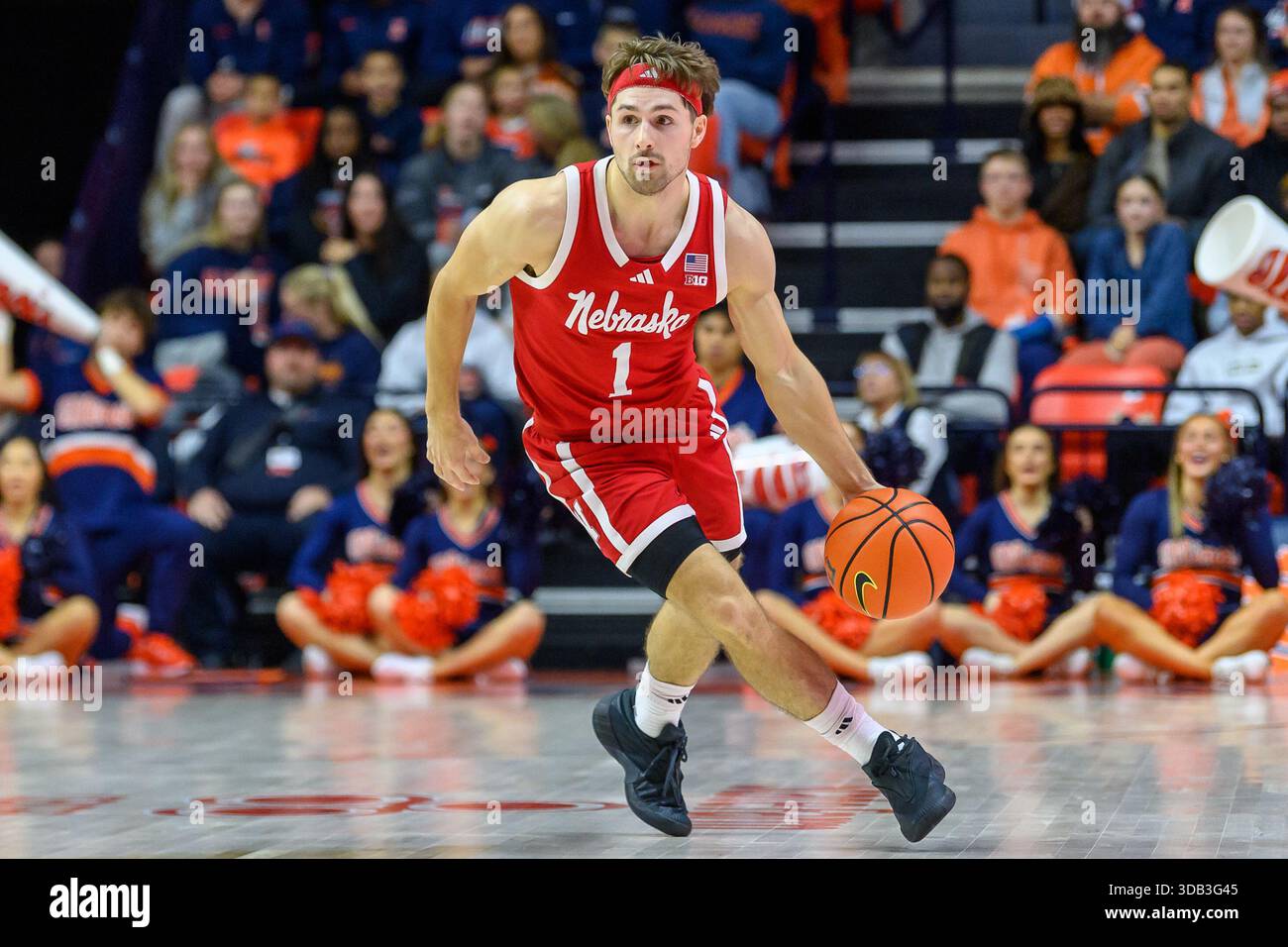 Nebraska guard Sam Hoiberg advances the ball during an NCAA college ...