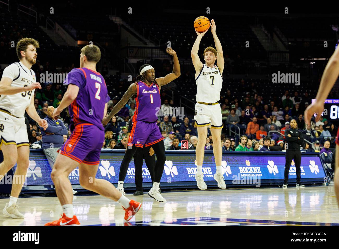 December 13, 2025: Notre Dame forward Ryder Frost (7) shoots the ball ...