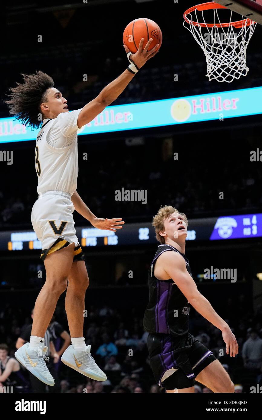 Vanderbilt guard Tyler Tanner (3) shoots a basket over Central Arkansas ...
