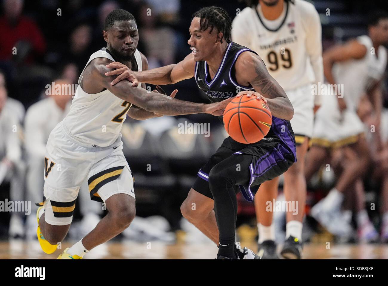 Vanderbilt guard Duke Miles (2) tries to steal the ball from Central ...