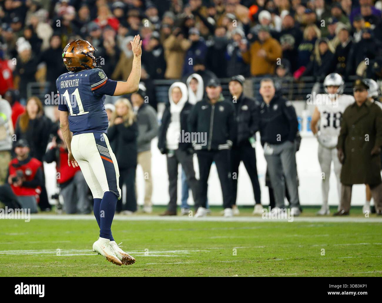 December 13, 2025: Navy Midshipmen QB #11 Blake Horvath waves goodbye ...