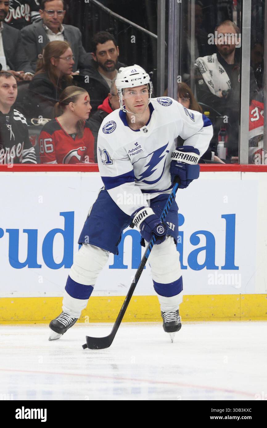 Tampa Bay Lightning's Brayden Point (21) skates with the puck during ...