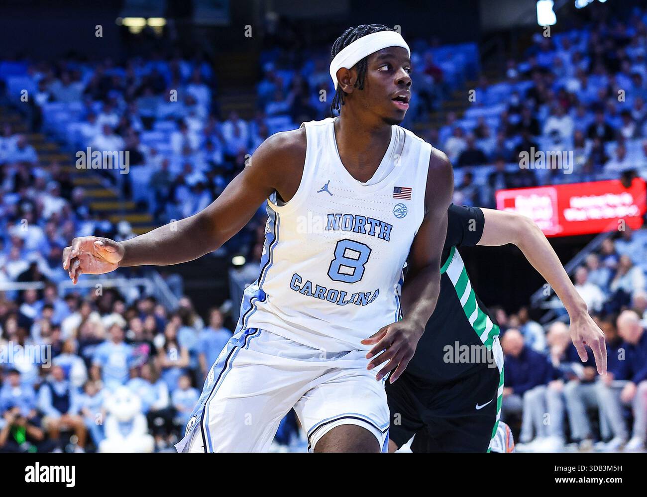 December 13, 2025: North Carolina forward Caleb Wilson (8) breaks to ...