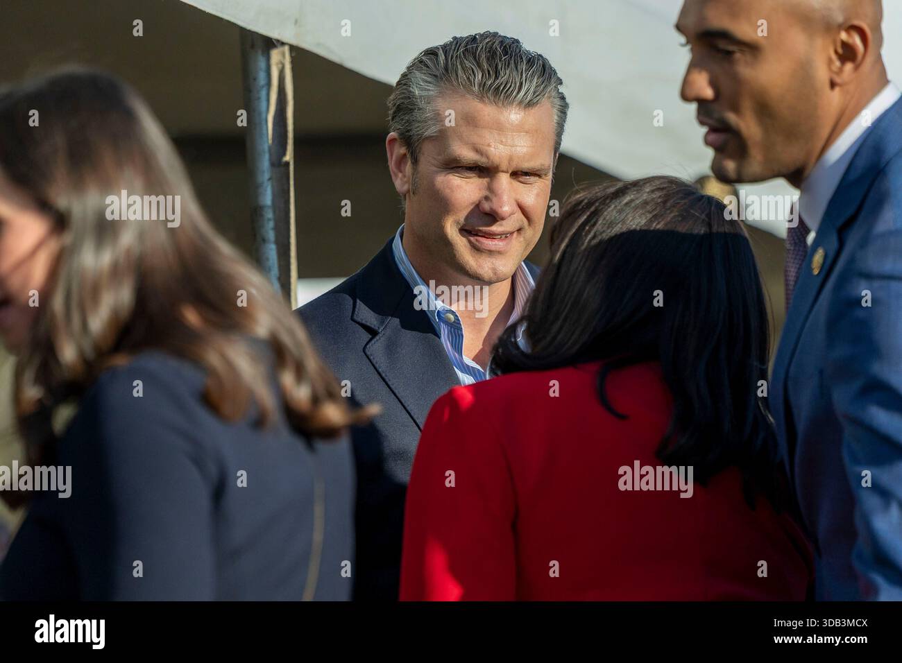Defense Secretary Pete Hegseth attends the unveiling of the sign for ...
