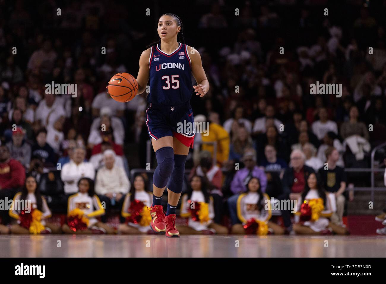 UConn guard Azzi Fudd (35) dribbles the ball during the second half of ...