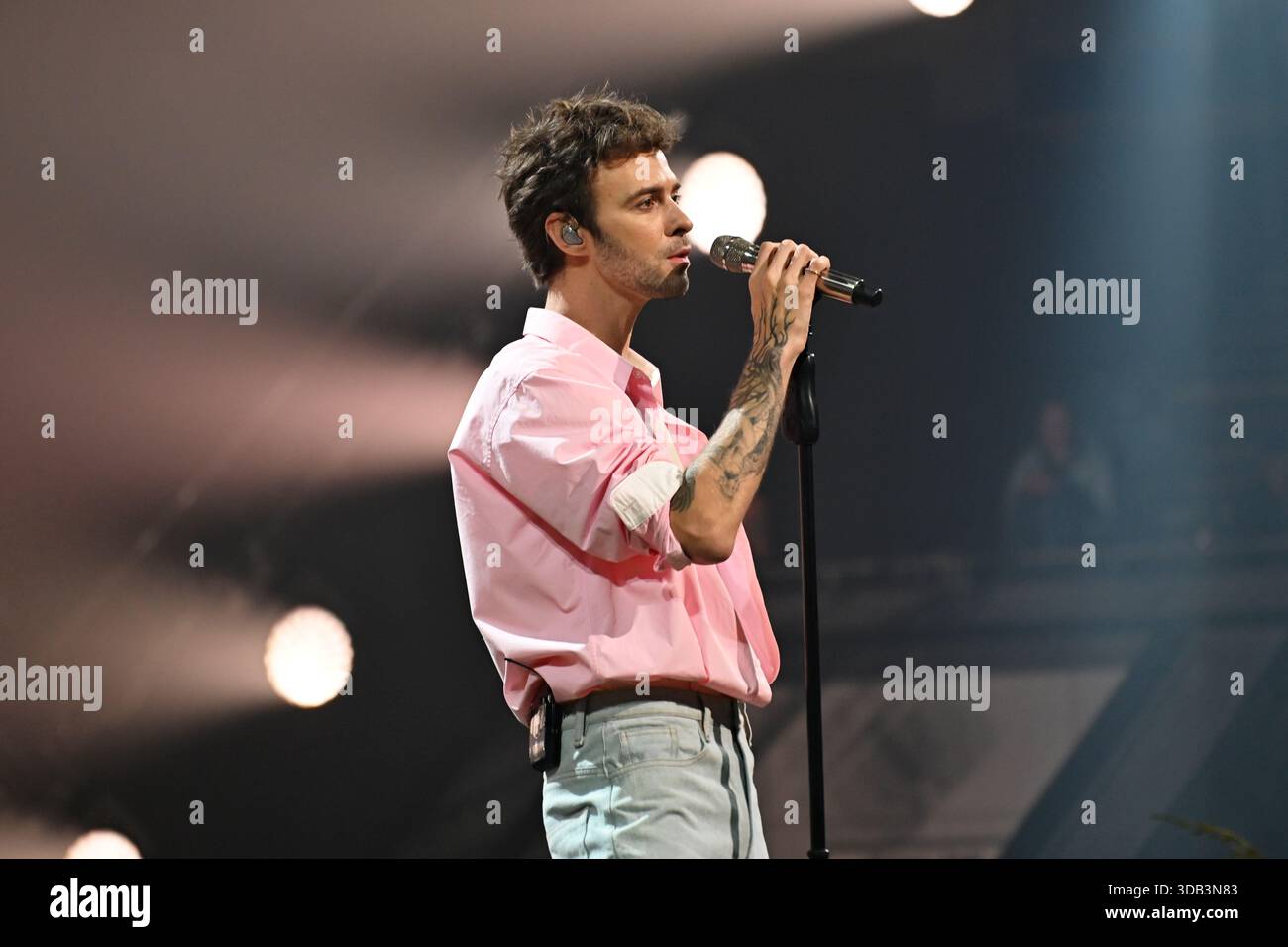 Ukrainian singer Max Barskih performs at the Kyiv Palace of Sports ...