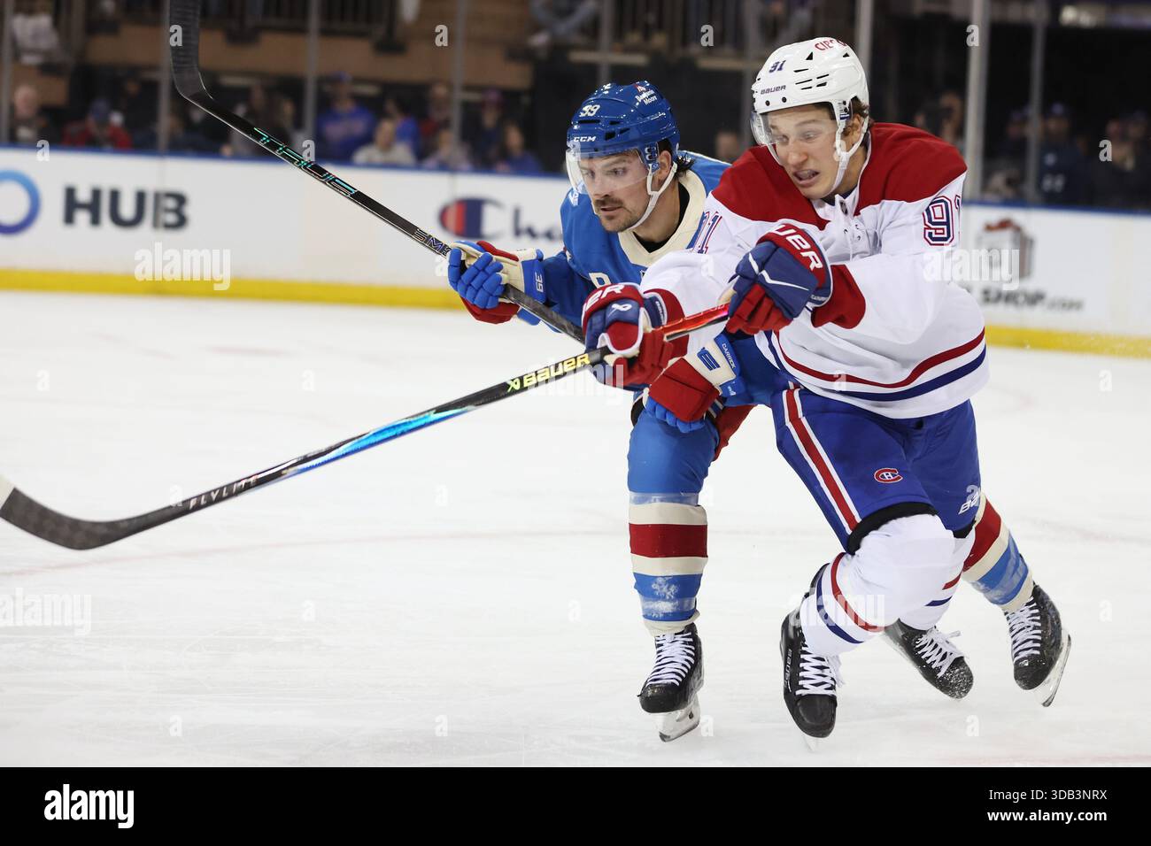 New York Rangers' Sam Carrick (39) and Montréal Canadiens' Oliver ...