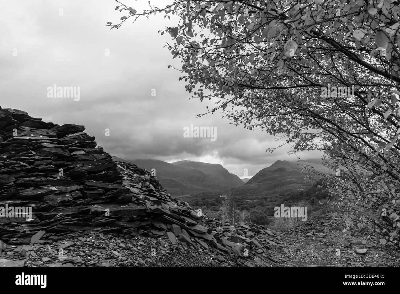 Slate landscape llanberis Black and White Stock Photos & Images - Alamy
