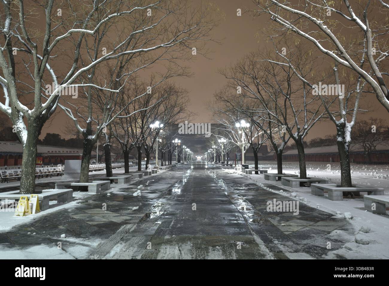 A heavy snowfall at the end of 2025; Snow scene at Tia Nan Men Square ...
