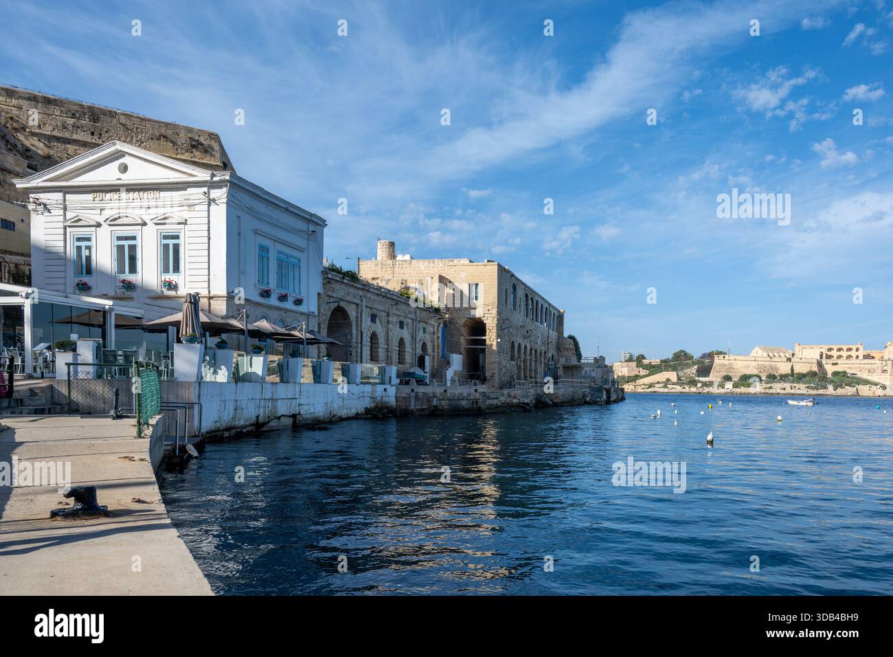 Waterfront view in Malta. The old police station now houses Porticello ...