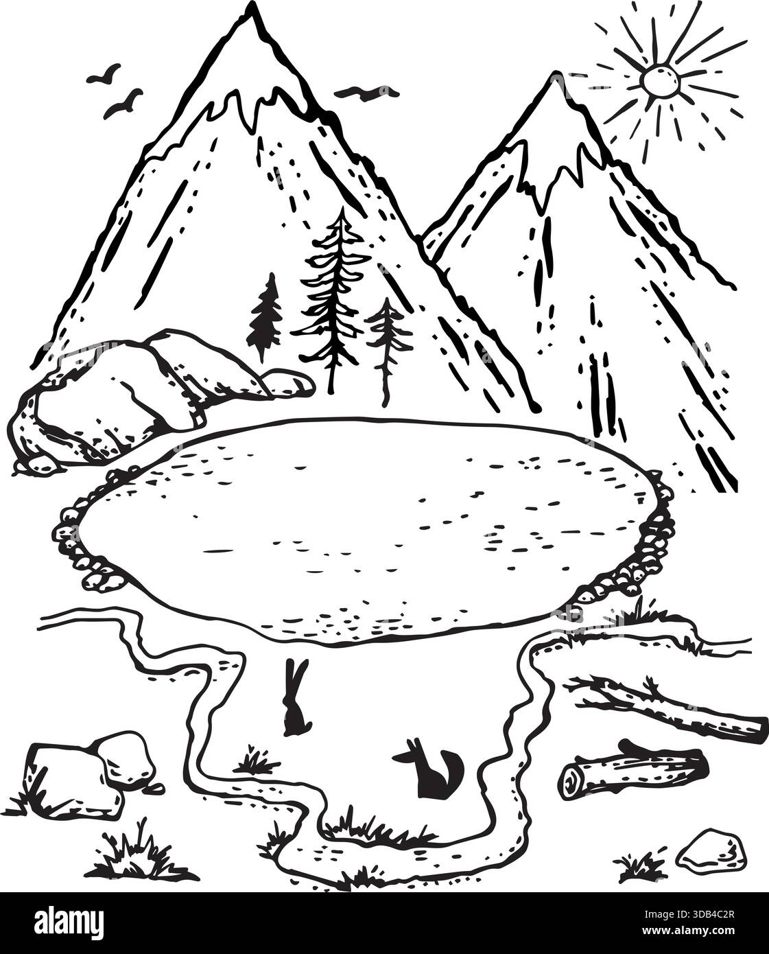 Landscape rocky coast in Stock Vector Images - Alamy