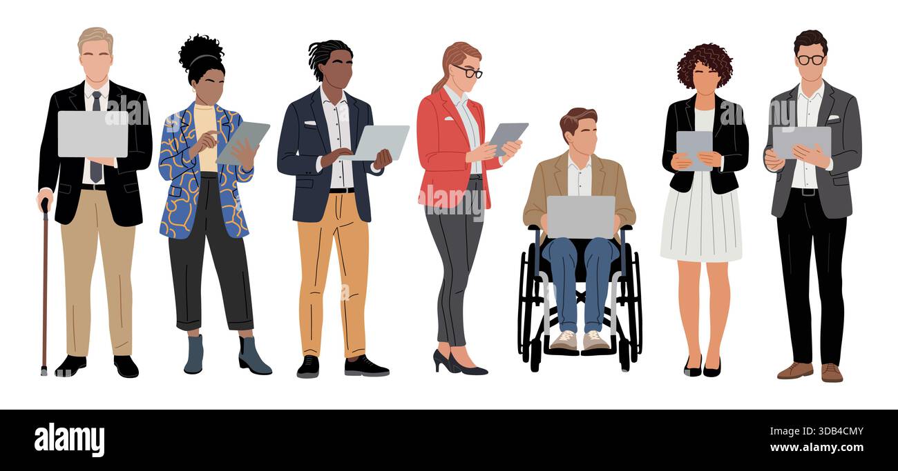 Inclusive wheelchair business people Stock Vector Images - Alamy