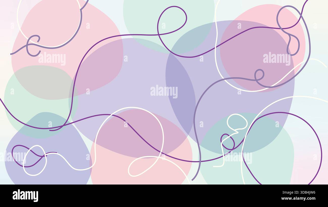 Soft pastel blobs enhanced with airy line loops Stock Vector Image ...